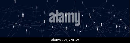 Human Connections on the dark blue background Stock Photo - Alamy