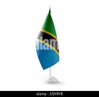 Small national flag of the Tanzania on a white background Stock Photo ...
