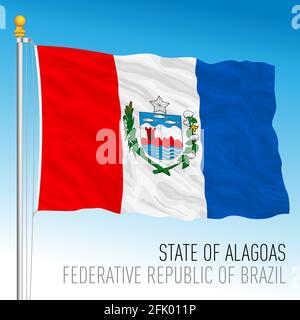 Alagoas Flag Waving Vector Illustration on White Background. States ...
