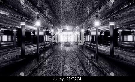 Sci fi endless corridor 4K UHD 3D illustration Stock Photo - Alamy