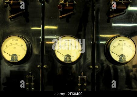 Old black vintage electrical transformers in a factory Stock Photo - Alamy