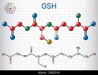 Glutathione molecular structure. Glutathione is an antioxidant in ...