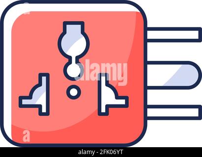 socket travel adapter cartoon vector illustration Stock Vector Image ...