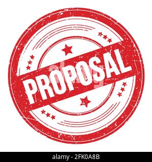 PROPOSAL text on red grungy vintage round rubber stamp Stock Photo - Alamy