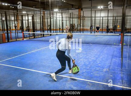 Girl playing padel Stock Photo - Alamy