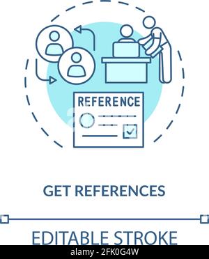 Reference letter linear icon. Recommendation letter. Thin line ...