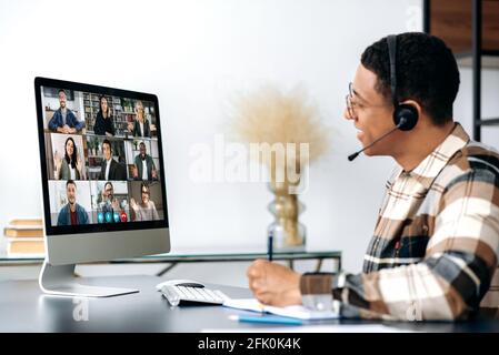 business partners talking while sitting at your Desk Stock Photo - Alamy