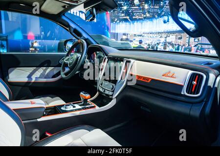 A dual cab Black Bullet pickup truck from GWM Poer on display at the ...