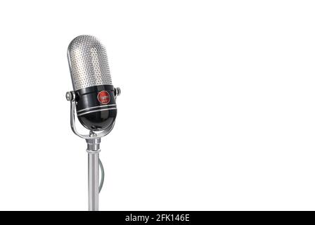 Retro 1950s Microphone Stock Photo - Alamy