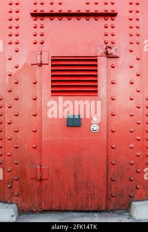 Riveted tower door at the Golden Gate Bridge in San Francisco, USA ...