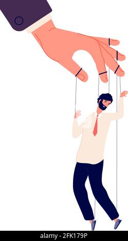 Concept Cartoon Illustration of Puppeteer Businessman Controlling other ...