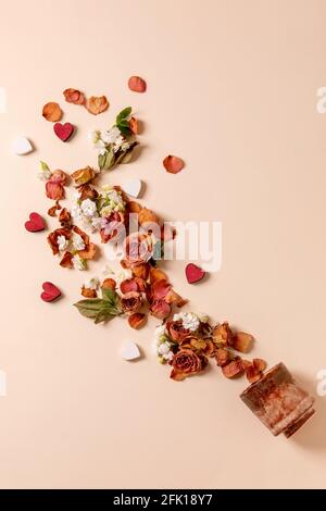 Beautiful botanical composition for st. Valentines Day. Creative layout ...