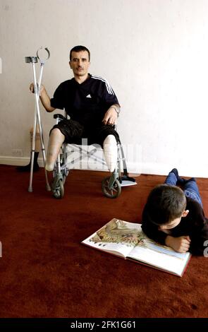 Mr Kujtim Morina with his one of his four children Kimet. The family ...