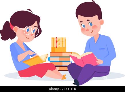 cartoon happy boy with new books Stock Vector Image & Art - Alamy
