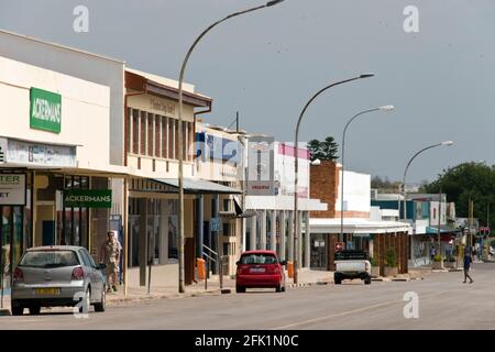 The main street of the town Tsumeb, Namibia. (Undated picture) | usage ...