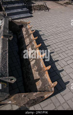 Old rusty excavator bucket Stock Photo - Alamy