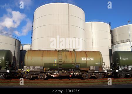 Port of Rotterdam aerial view of the Shell Europoort terminal liquid ...