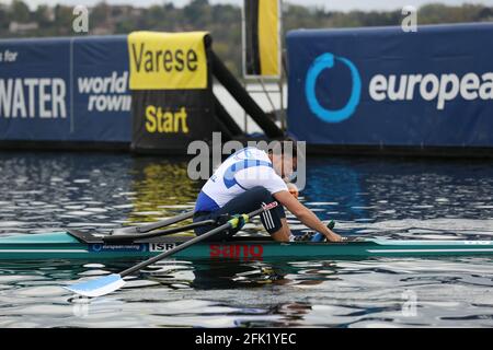 Dani Fridman of Israel competes in the Men's Single Sculls Semifinal C ...
