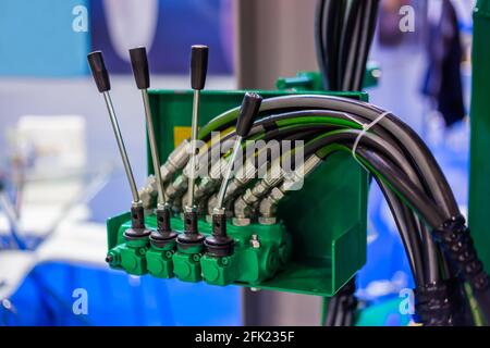 Hydraulic manual control levers of agriculture machine equipment ...