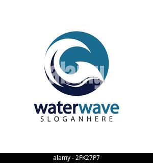 water wave logo design template Stock Vector Image & Art - Alamy