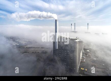Distant view with clouds. CoppenHill Power Plant, Copenhagen, Denmark ...