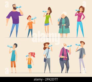 Kids drink glass of water. Happy boy and girl drinks. Children drinking ...