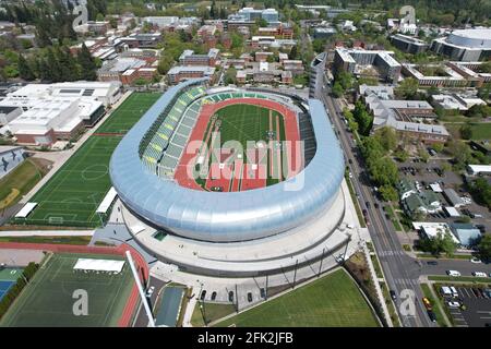 aerial view of the University Olympic Stadium, home of the soccer team ...