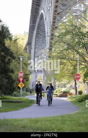 The Burke Gilman Trail in Seattle, Washington. The Burke Gilman is a ...
