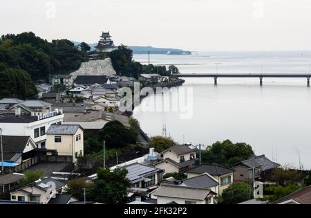 Panoramic view of Kitsuki city with Kitsuki castle Stock Photo - Alamy