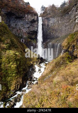 Kegon Falls in Nikkō National Park near Nikkō, Japan is considered to ...
