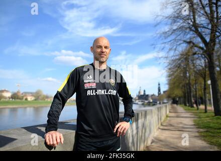 Dresden, Germany. 27th Apr, 2021. Soccer: 3rd league, Alexander Schmidt ...