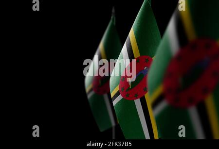 Small national flags of the Dominica on a white background Stock Photo ...