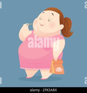 The Fat Woman is Enjoy Eating Many Junk Foods - Overweight People Taste ...