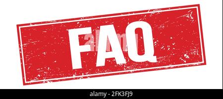 FAQ red grungy rectangle stamp sign Stock Photo - Alamy