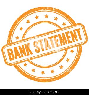 STATEMENT text on orange grungy rectangle vintage stamp Stock Photo - Alamy