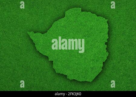 Map of Zimbabwe on green felt Stock Photo - Alamy