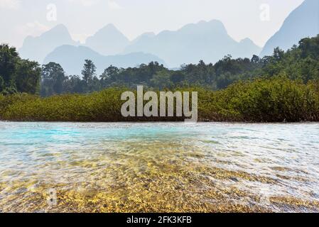 Beautiful natural landscapes in Mekong river, Laos Stock Photo - Alamy