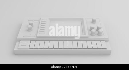 synth machine isolated on white background 3d illustration Stock Photo ...