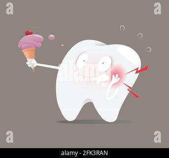 Have a hypersensitive teeth, toothache, vector illustration Stock ...