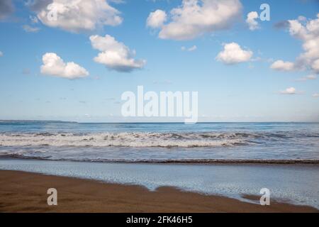 Batu Belig beach (Pantai Batu Belig), Badung, Bali, Indonesia. Grey ...