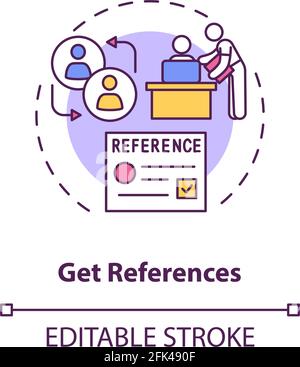 Reference letter linear icon. Recommendation letter. Thin line ...
