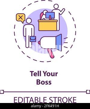 Tell your boss concept icon Stock Vector Image & Art - Alamy