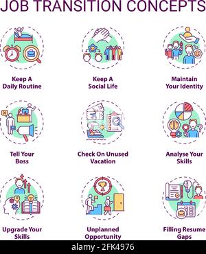 Job transition concept icons set Stock Vector Image & Art - Alamy