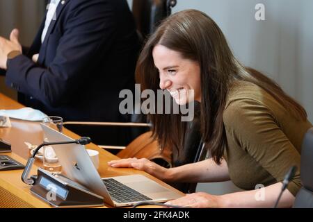 MR's Rachel Sobry pictured during a plenary session of the Walloon ...
