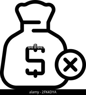 Bill payment cancellation icon. Outline Bill payment cancellation ...