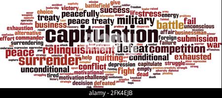 Surrender cloud concept. Collage made of words about surrender. Vector ...