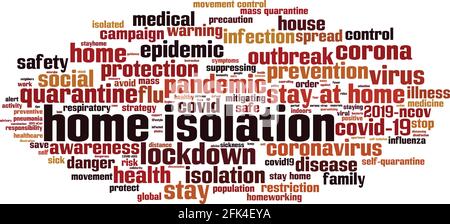 Home isolation word cloud concept. Collage made of words about home ...