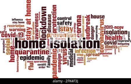 Home isolation word cloud concept. Collage made of words about home ...