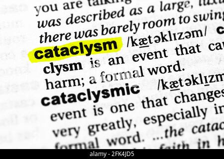 Highlighted word cataclysm concept and meaning Stock Photo - Alamy