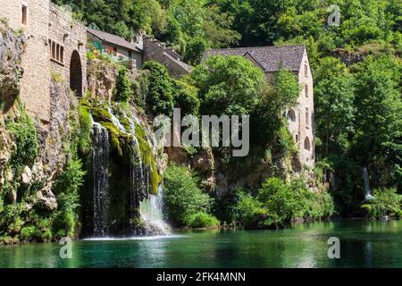 Saint Chely du Tarn Gorges du Tarn Cevennes area of France Stock Photo ...